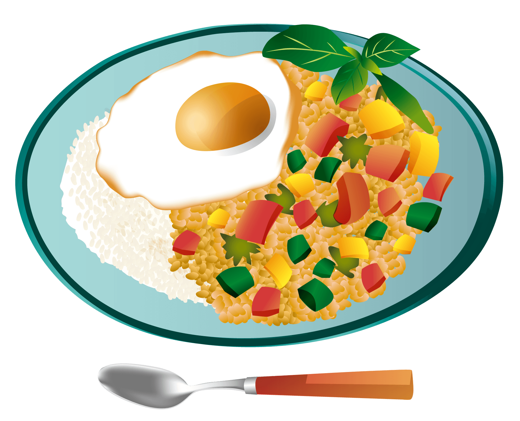 【タイ料理】ガパオライスの無料イラスト。 - Freeillust ꕤ Kyo