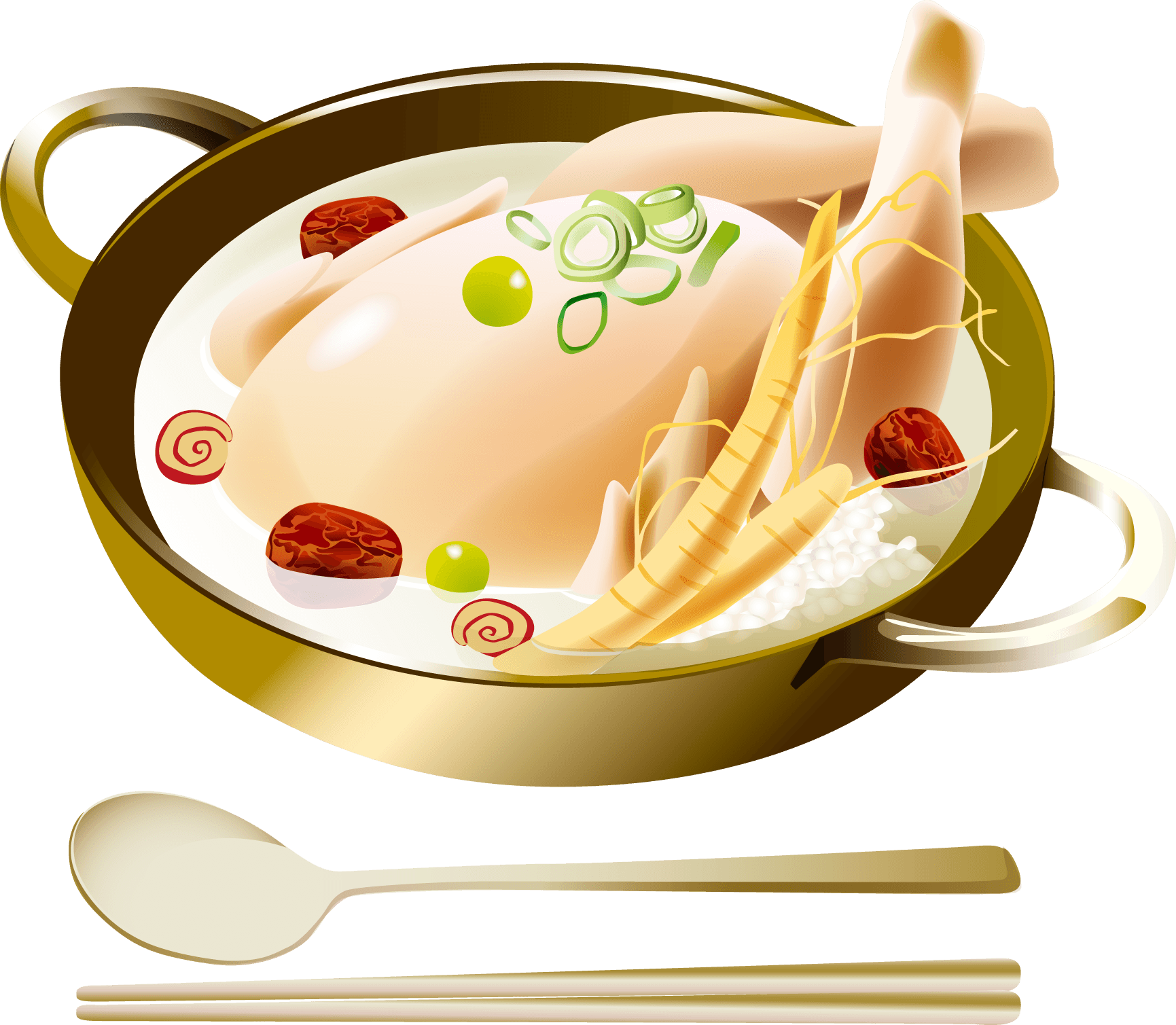 【韓国料理】サムゲタンの無料イラスト。 - FreeWorks ꕤ Kyo